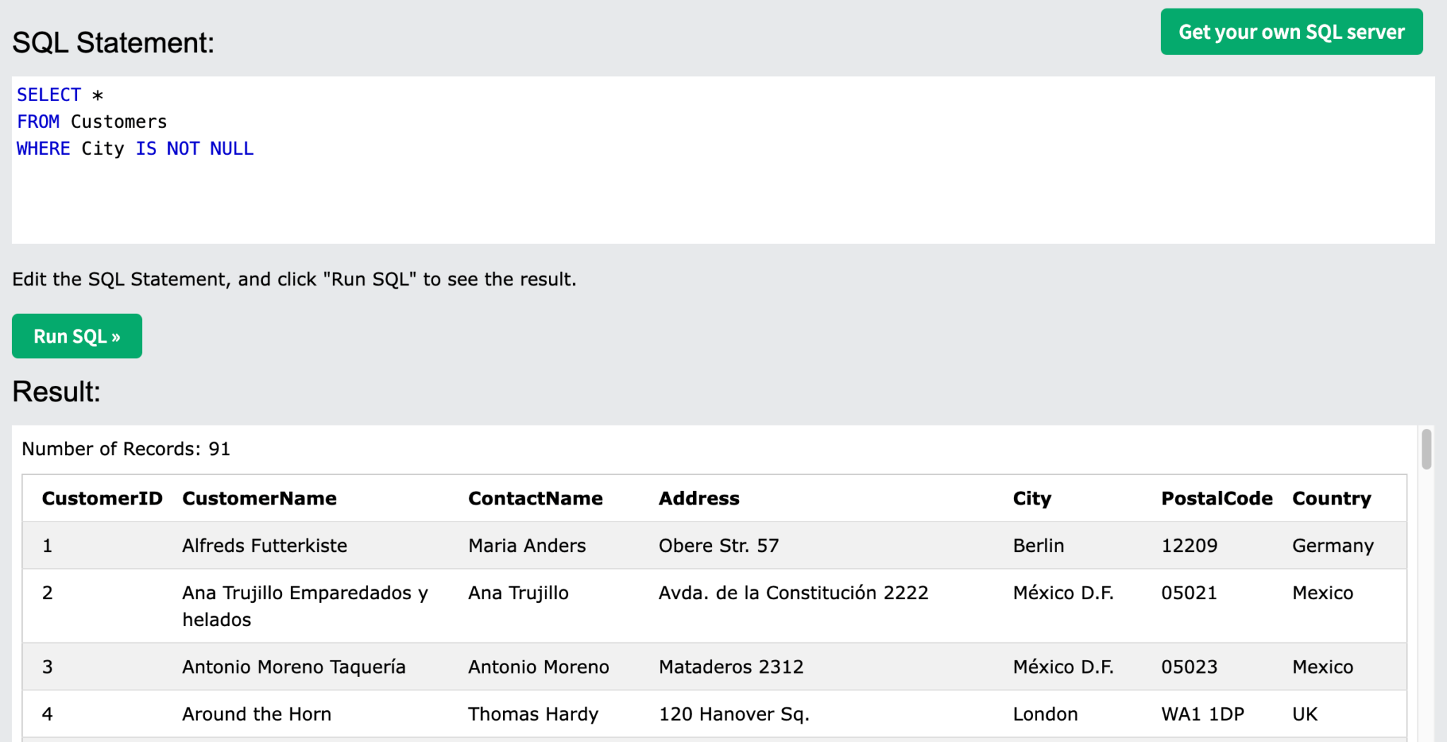 SQL IS NULL и NOT NULL - получение записей из БД с NULL и наоборот